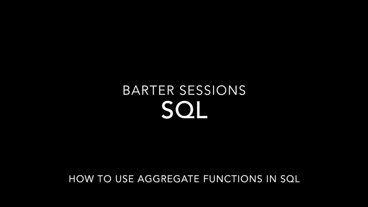 Sql Aggregate Functions Rdbms Concepts Part 6 Youtube 0403