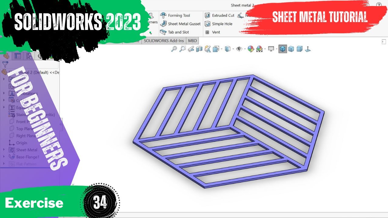 SolidWorks Exercises for beginners #34 | SolidWorks Tutorial - YouTube