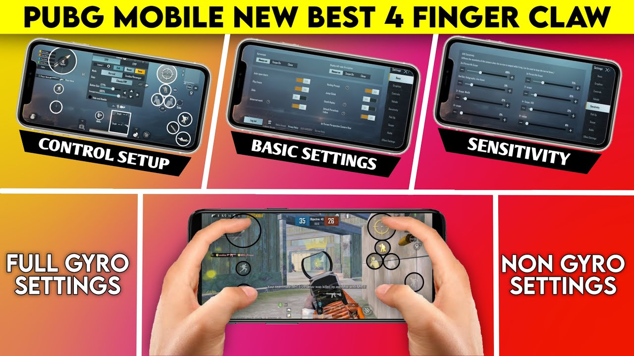 PUBG MOBILE NEW BEST 4 FINGER CONTROL SETUP WITH GYRO & NON-GYRO ...