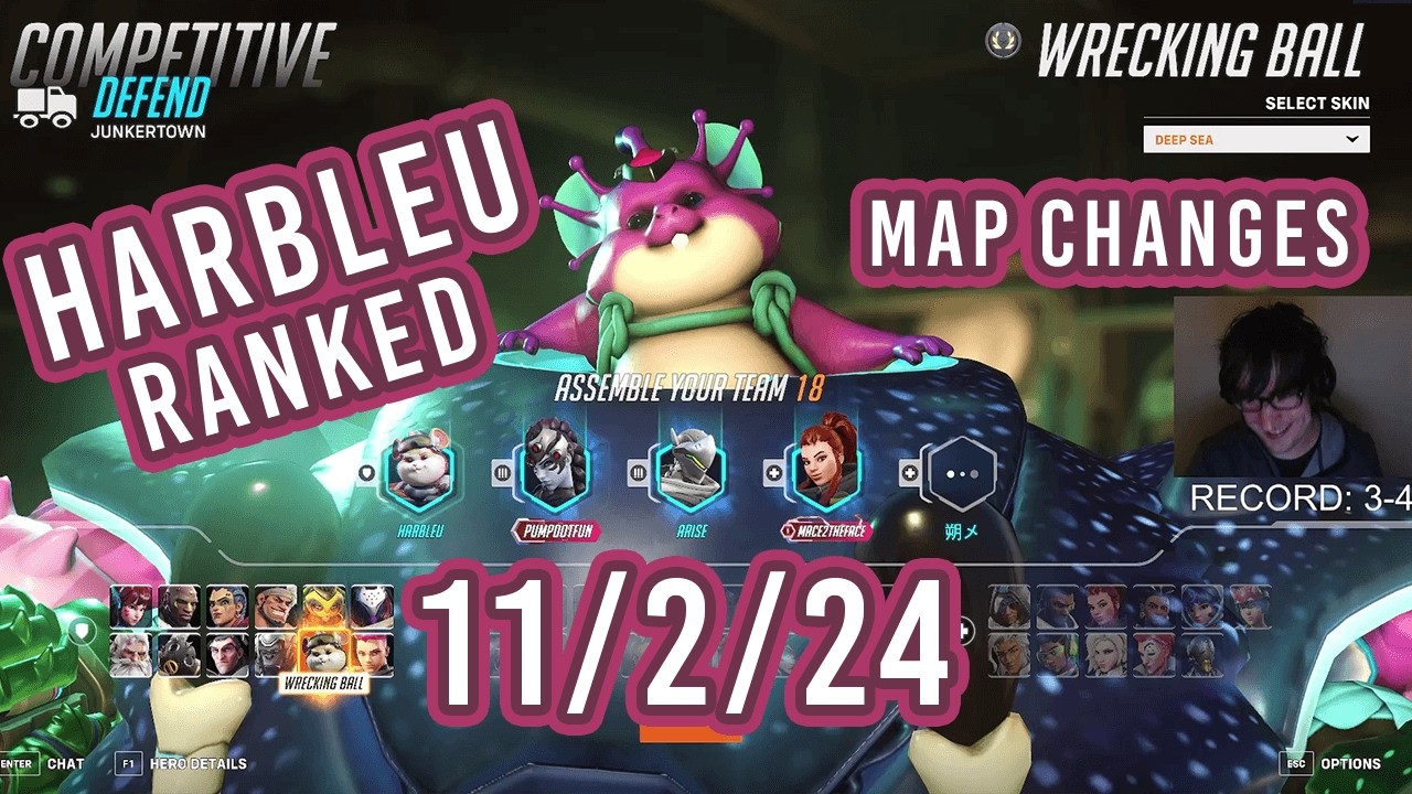[11/2/24 VOD] Harbleu Plays Overwatch 2 "Champ or Bust" - YouTube