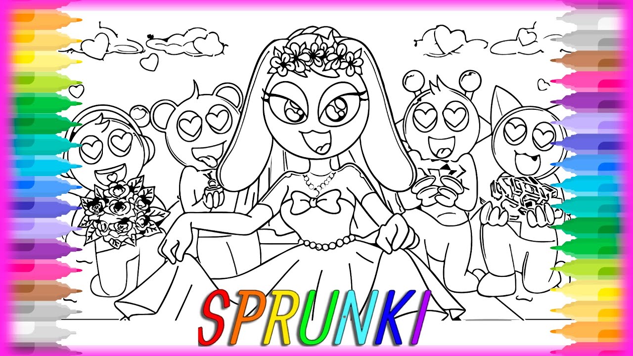 Incredibox SPRUNKI - Pinki getting married? Coloring Pages | Satisfying ...