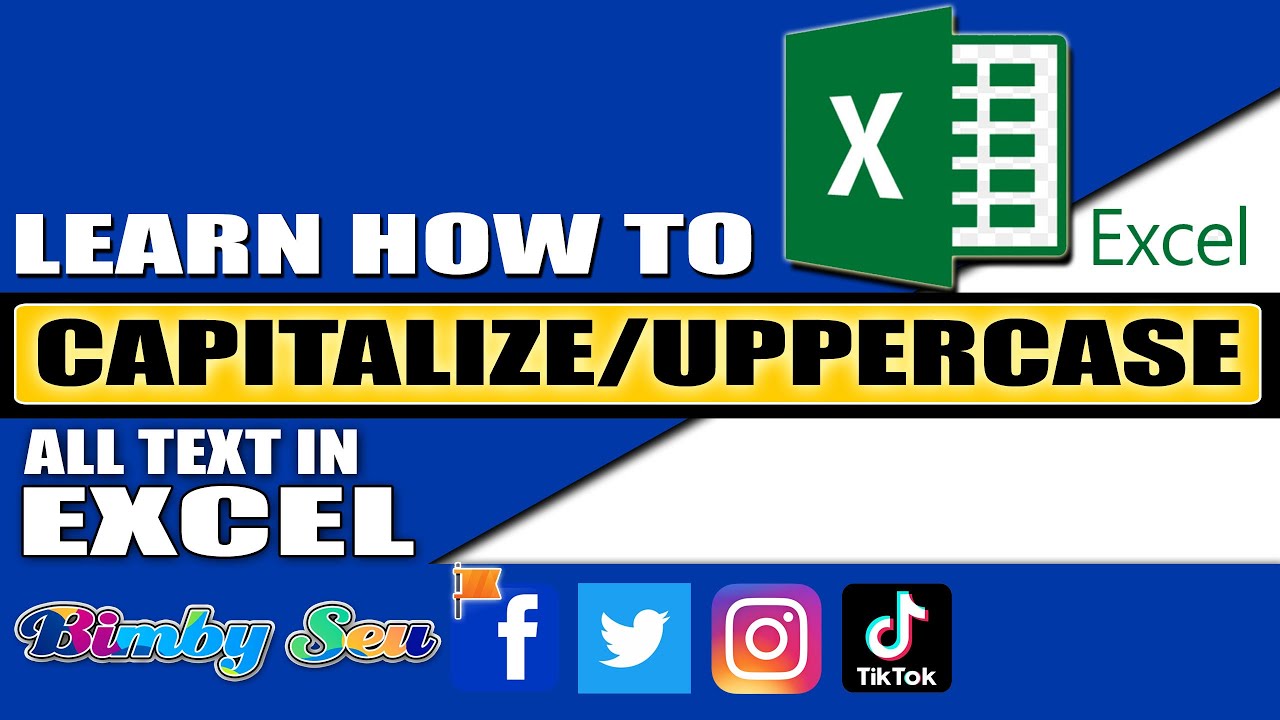 How To Capitalize Uppercase All Text In Excel YouTube How To Capitalize Uppercase All Text In Excel YouTube