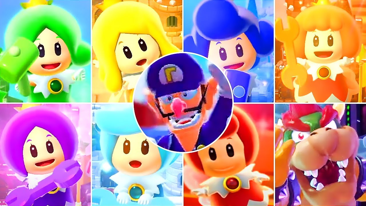 Super Mario 3D World - All Castles with Waluigi - YouTube