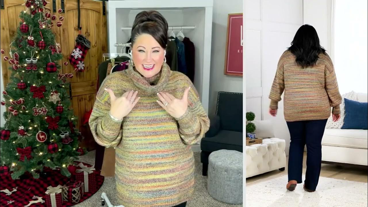 Belle Boho by Kim Gravel Rainbow Yarn Turtleneck Sweater on QVC - YouTube