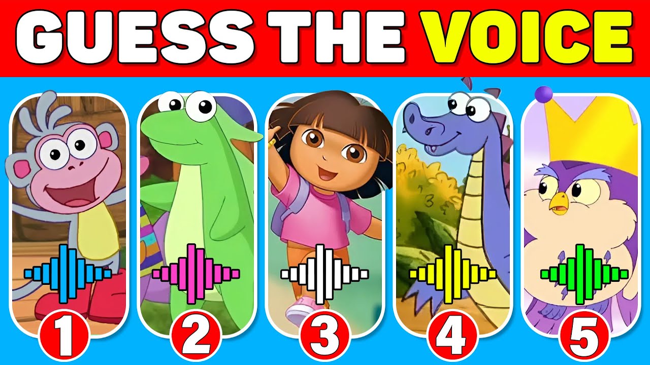 DORA the Explorer. (Quiz #2) Guess the Characters by Their Voice. - YouTube