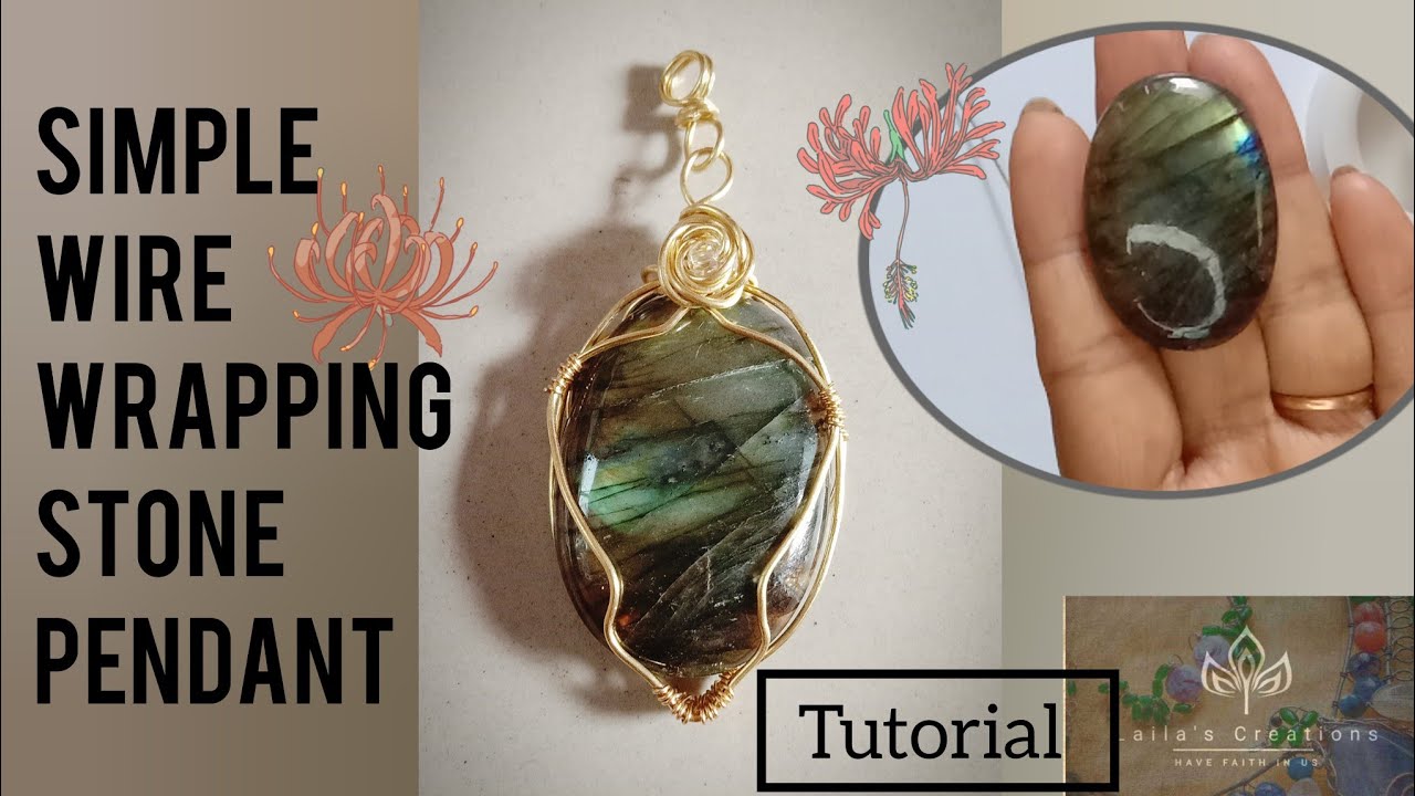 How to make a simple wire wrapping stone pendant - YouTube