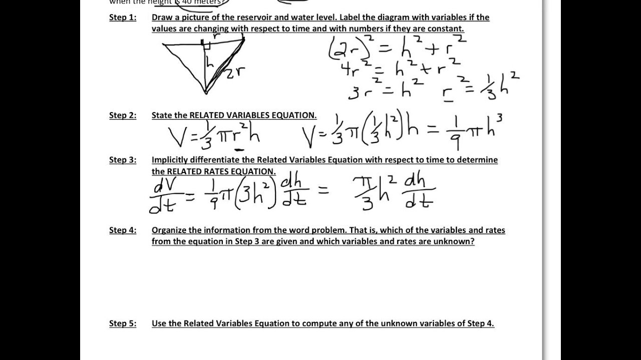 Related Rates practice problem 2 - YouTube