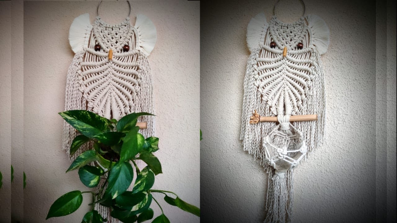 Macrame Owl Plant Hanger | Step by Step Tutorial - YouTube