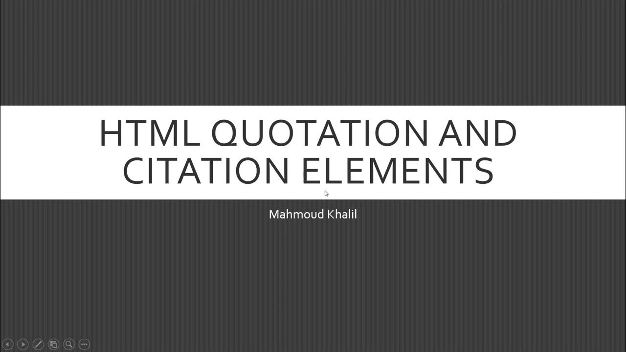 HTML Quotation and Citation Elements - YouTube