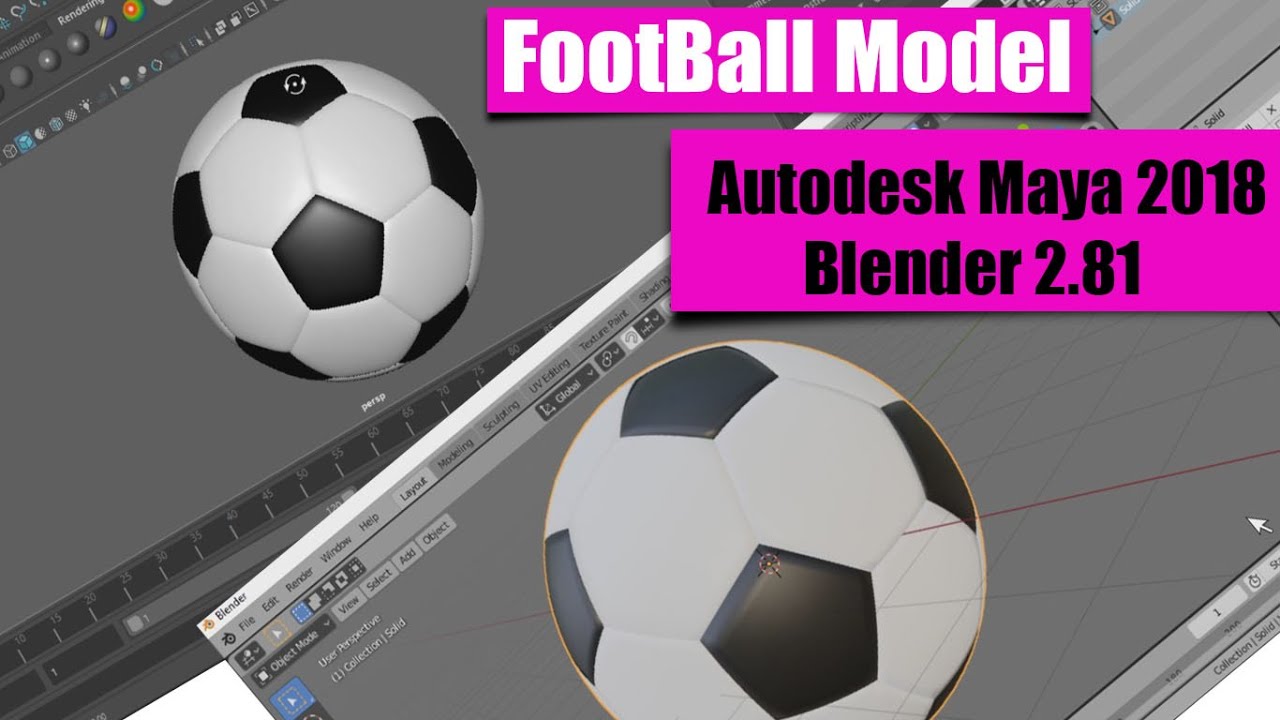Football modeling Maya vs blender - YouTube