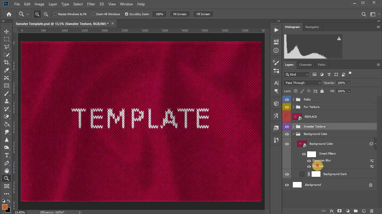 Displace Texture Effect - Photoshop Tutorial. How to Work. - YouTube