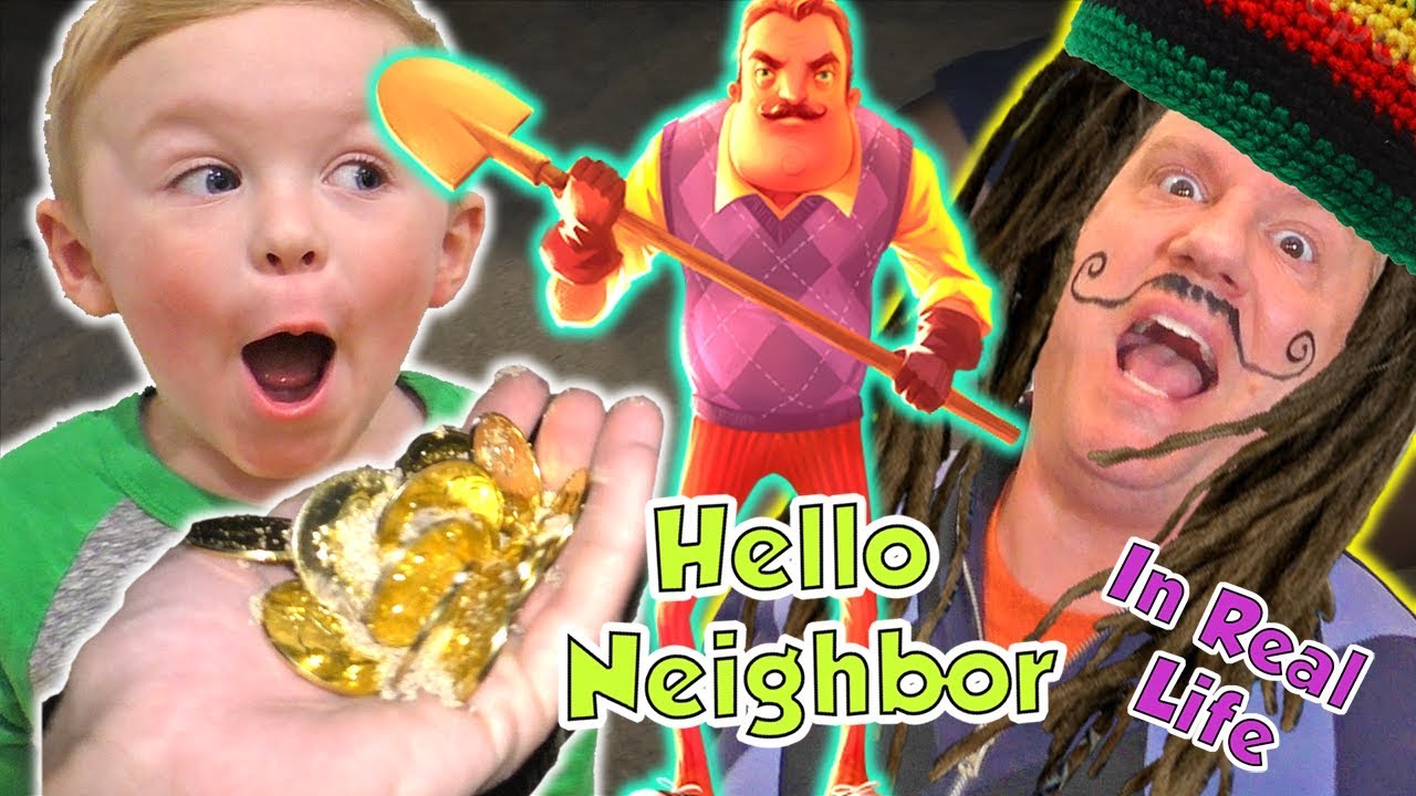 Hello neighbor In Real Life Treasure Hunt in the Dark on Vacation ...