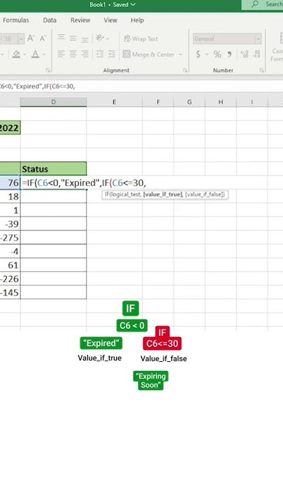 👩‍🏫 Deadline alert with if function in excel #excel #googlesheets #howto #shorts - YouTube