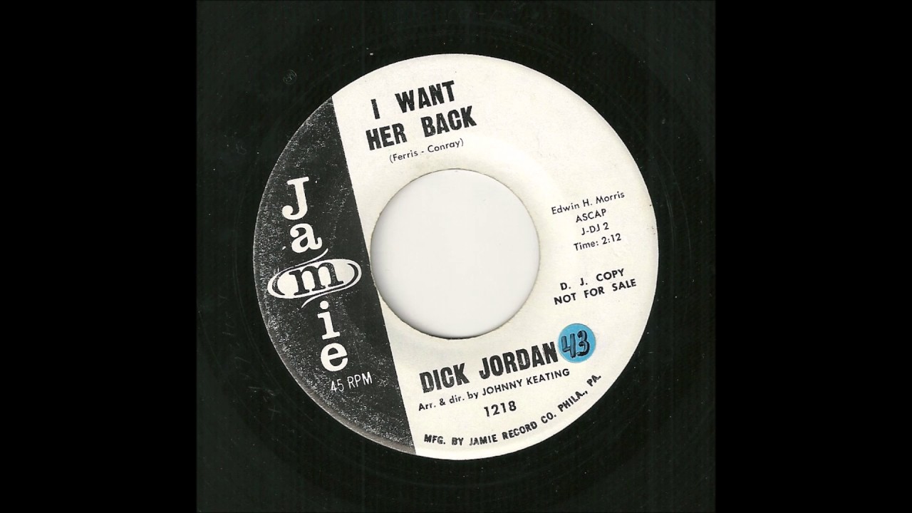 Dick Jordan- I want her back (Jamie Promo) - YouTube