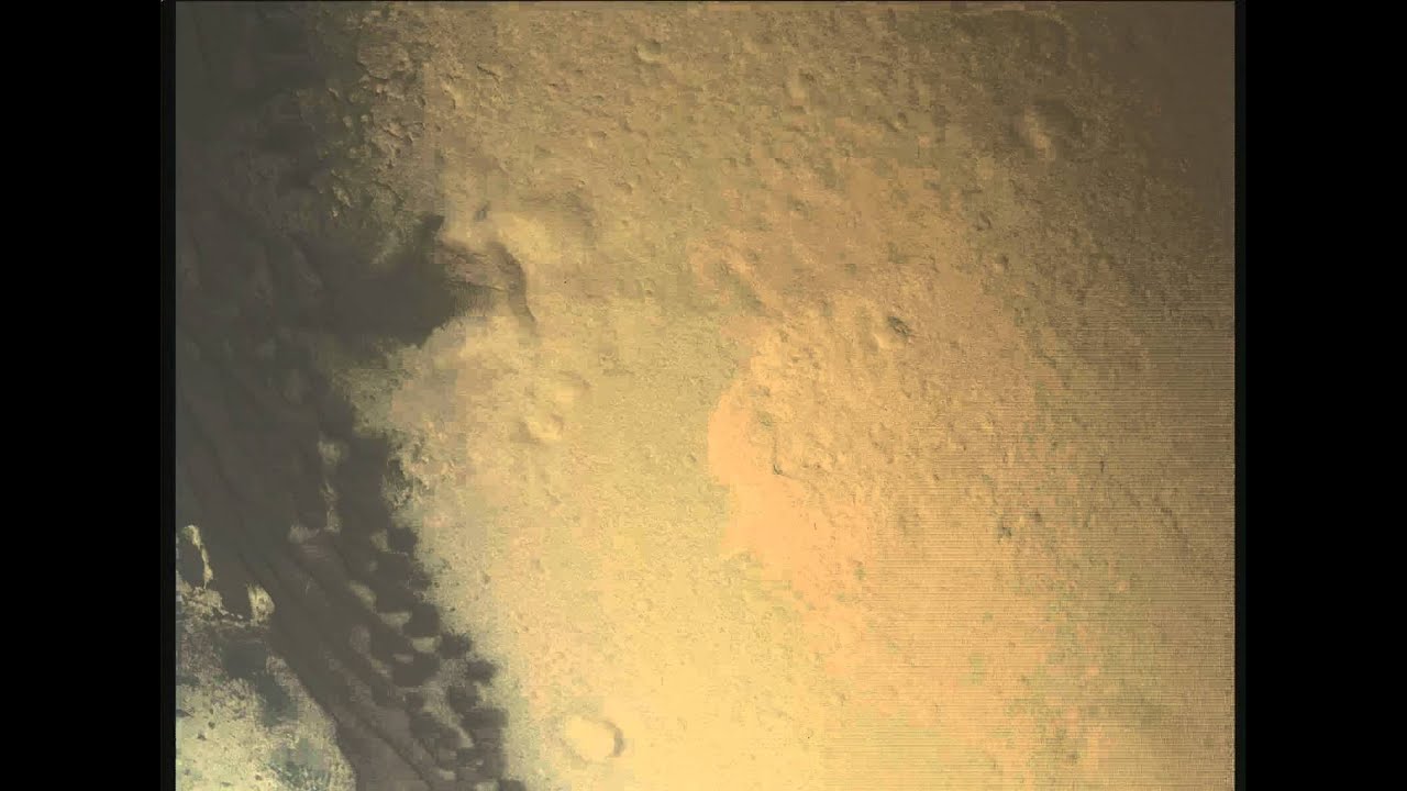 Curiosity rover descent at 15 fps - YouTube