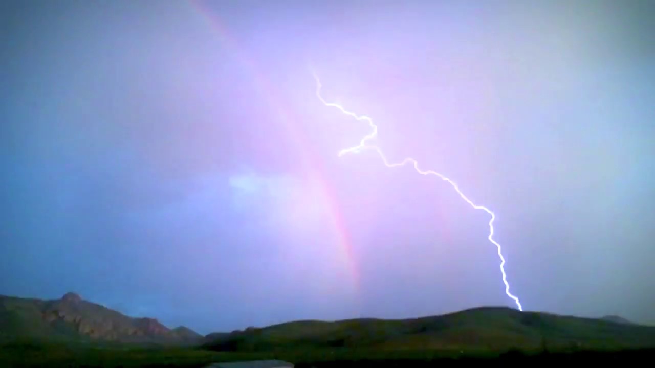 Double Rainbow + Lightning In Slow Motion! - YouTube