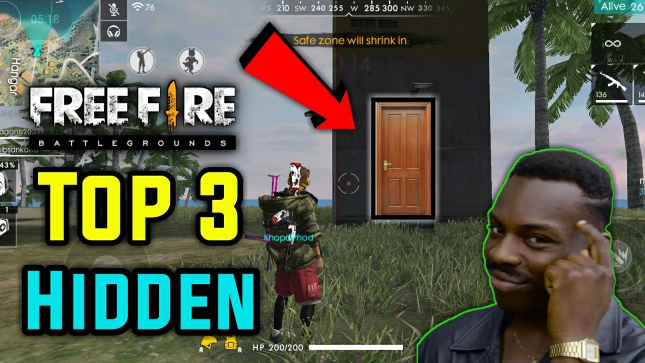 Top 3 Hidden Place - Garena Free Fire - Techno banda - YouTube