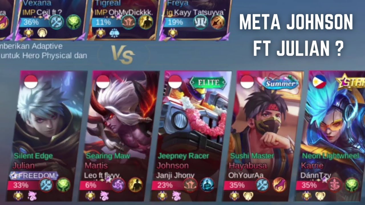 LAWAN META JOHNSON FT JULIAN ? YA PAKE HERO INI LAH !!! Mobile Legends ...
