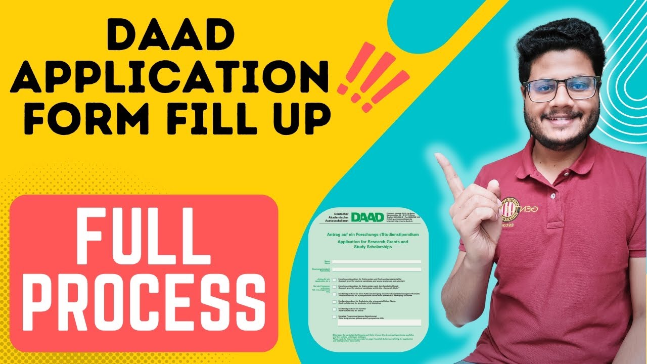 DAAD স্কলারশিপ আবেদন ফরম যেভাবে পূরণ করবেন | Step by Step Complete ...