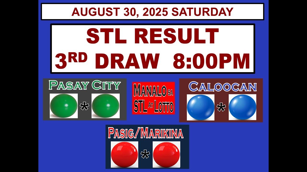 STL 3RD Draw 8PM Result STL Pasay Caloocan Pasig Marikina Pateros ...