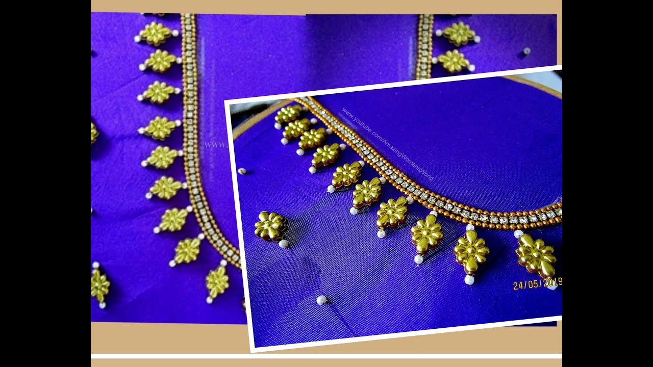 Most Beautiful Neck Design with Normal Stitching Needle- Same Like Aari ...