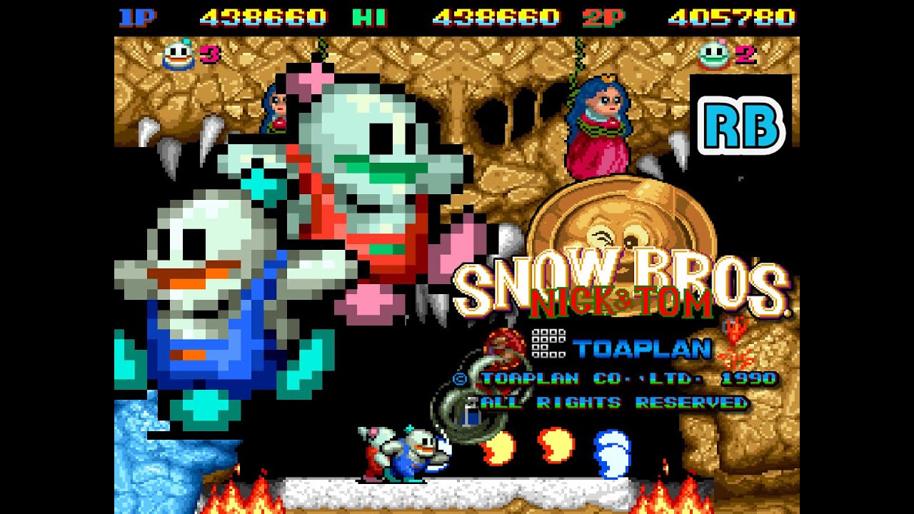 1990 [60fps] Snow Bros. 2Players ALL - YouTube
