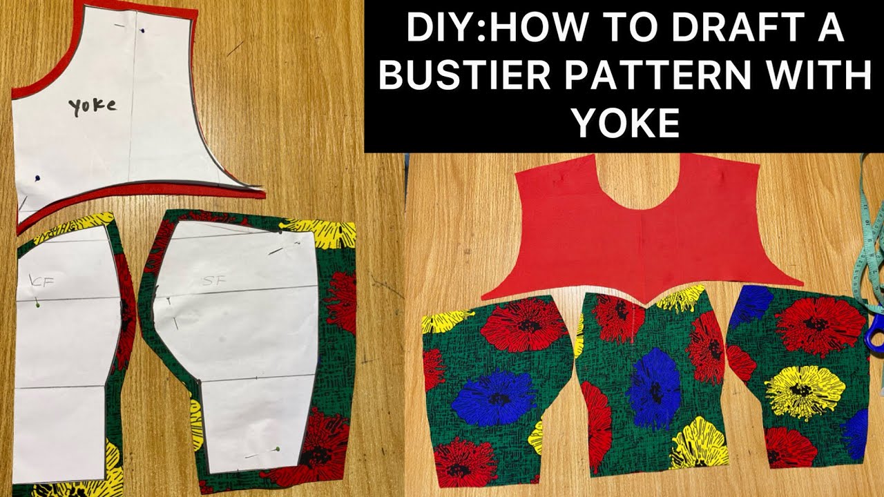How to Draft a Bustier Blouse pattern with Yoke. #sewingtutorial - YouTube