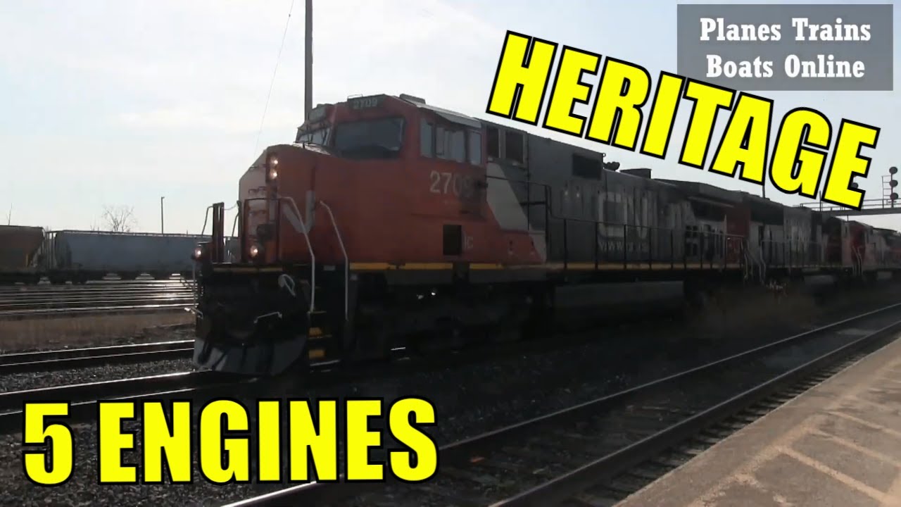 TRAIN 482 - CN 2709, CN 5759, CN 2128 HERITAGE, CN 2989, CN 2932 ...