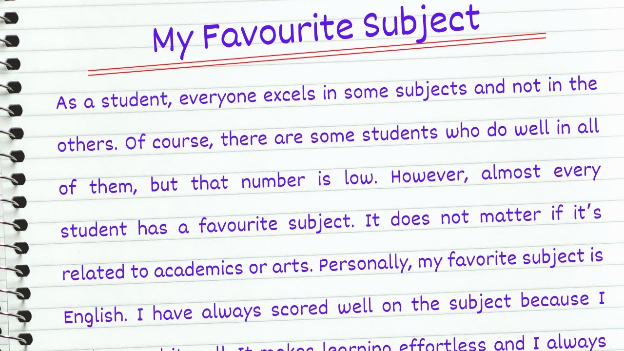 Essay on My Favourite Subject - YouTube