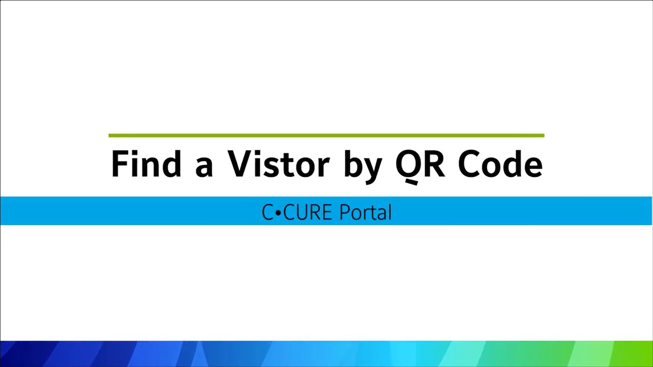 v3 00 4 C•CURE Portal Visitor QR Code Check in - YouTube