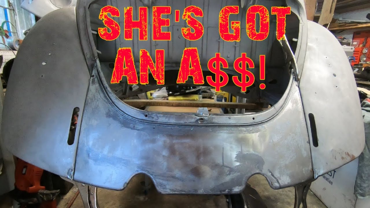 69 VW Bug Rear Apron Weld In!! Finally!! - YouTube