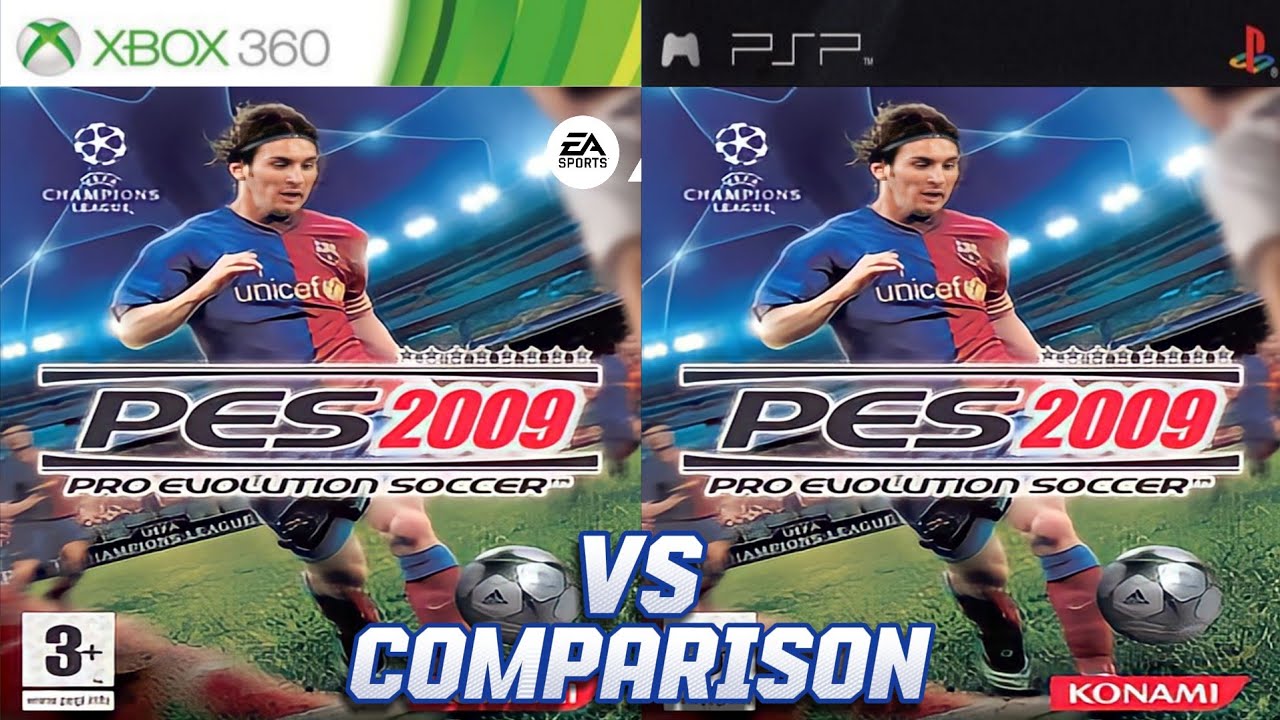 PES 2009 Xbox 360 Vs PSP - YouTube