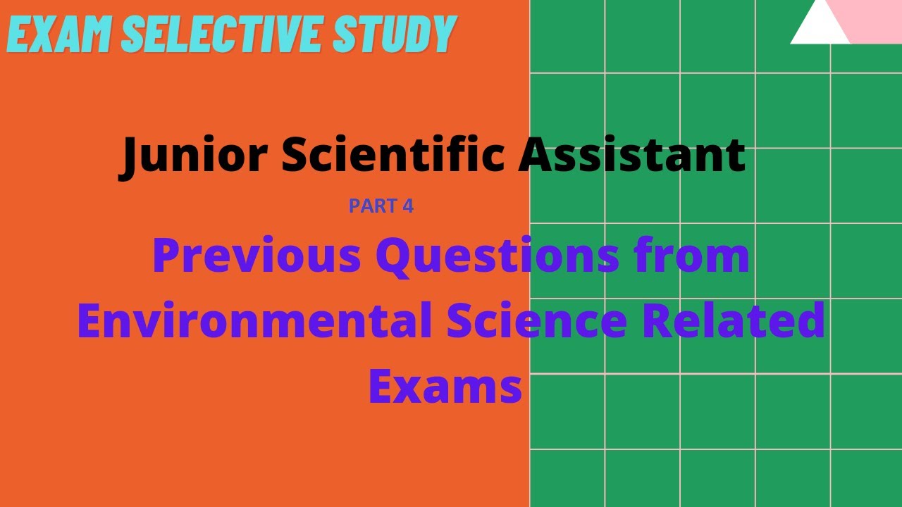 Junior Scientific Assistant Exam | Previous Question Paper Set 3 ...