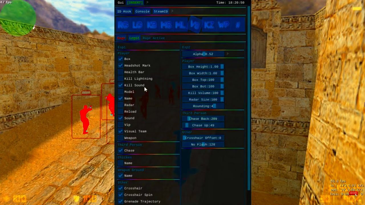 COUNTER STRIKE 1.6 EVOL BLUE HACK / AIMBOT / WALLHACK / RAGE / - YouTube