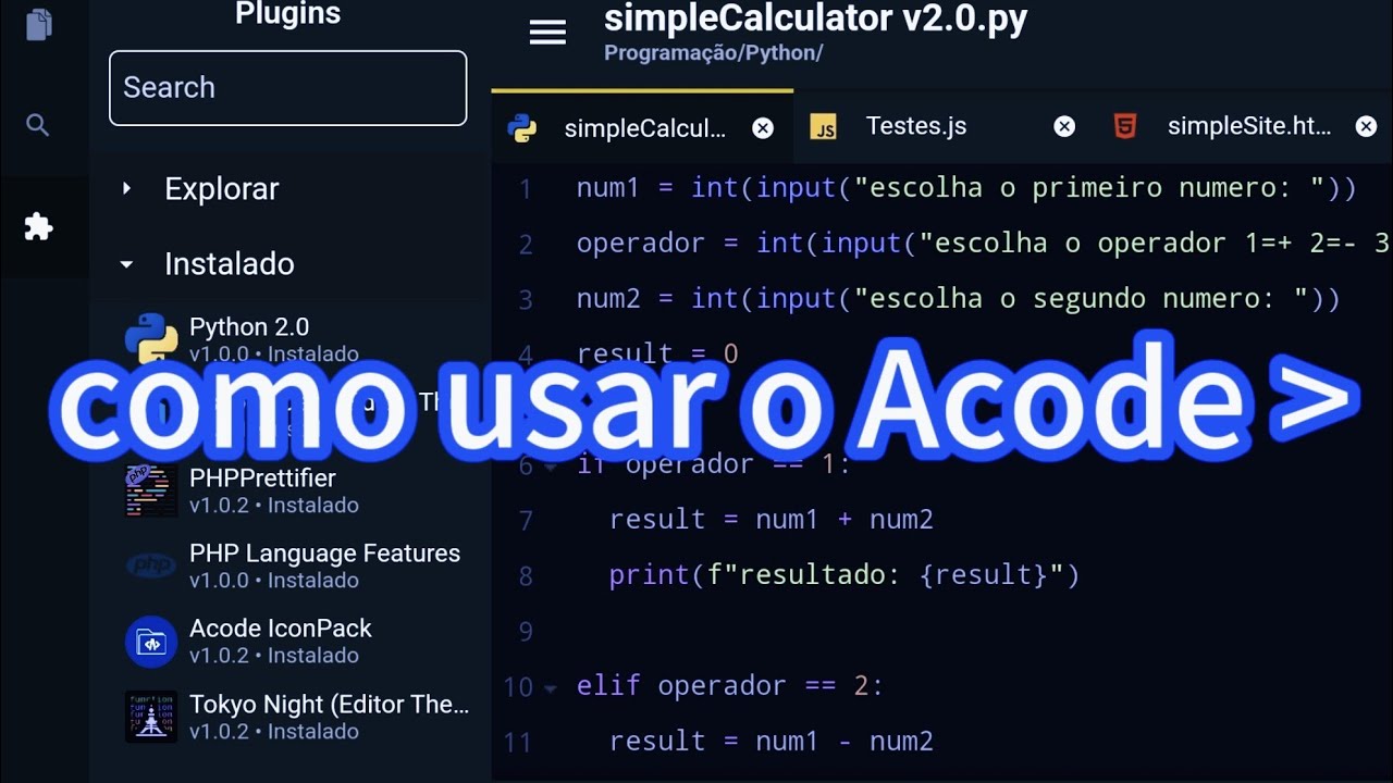 Como usar o acode🔥 | -SrCapivara - YouTube
