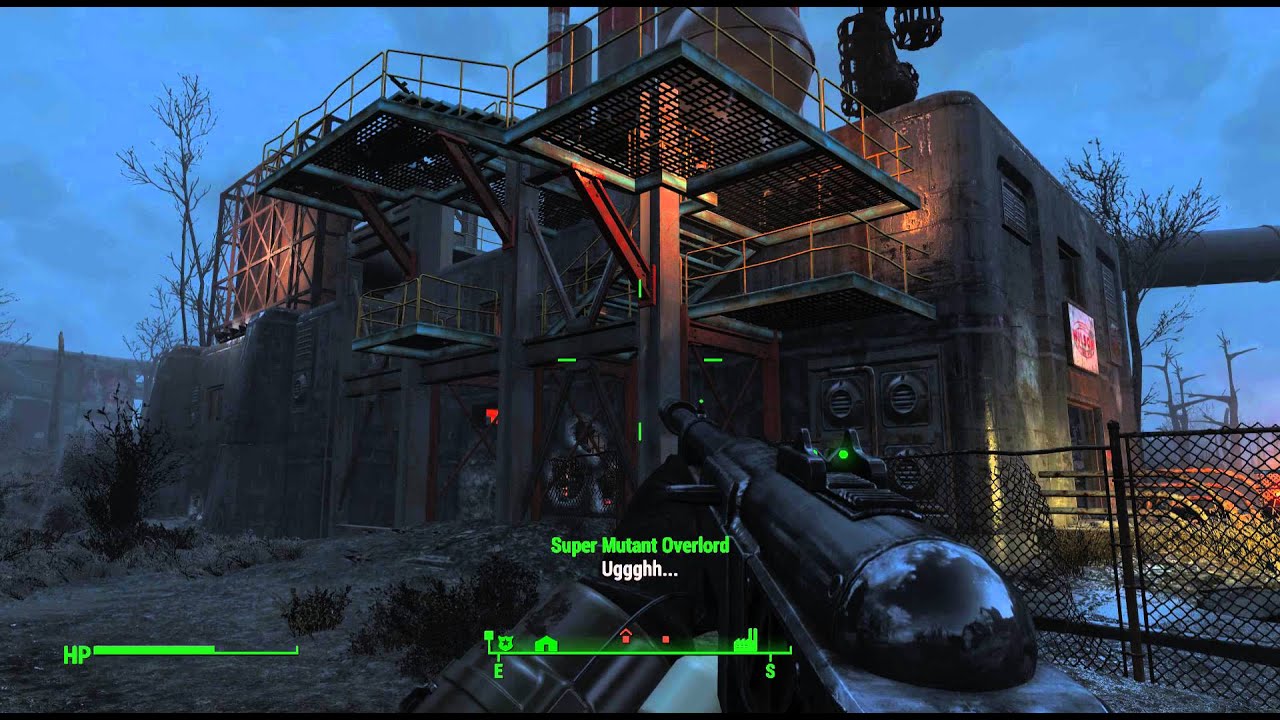 Fallout 4 follower with gattling laser at Wilson Atomatoys factory ...