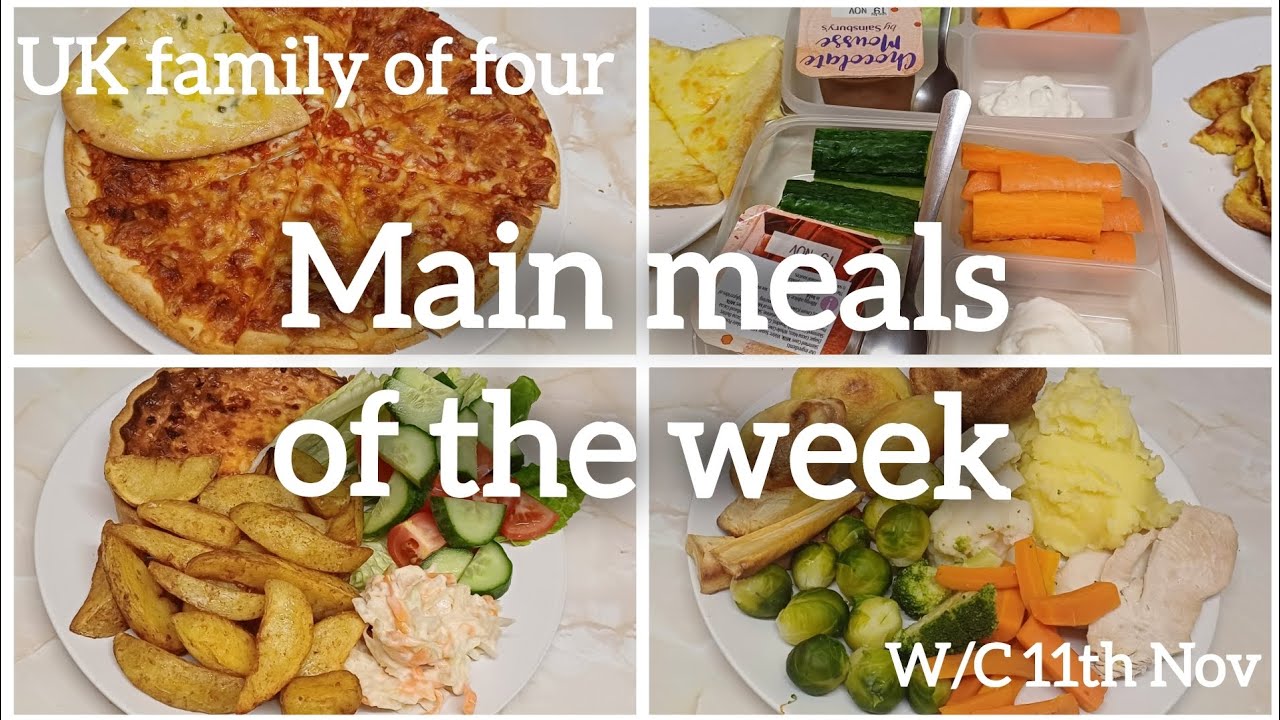 Main meals of the week | UK family of four | W/C 11th November - YouTube