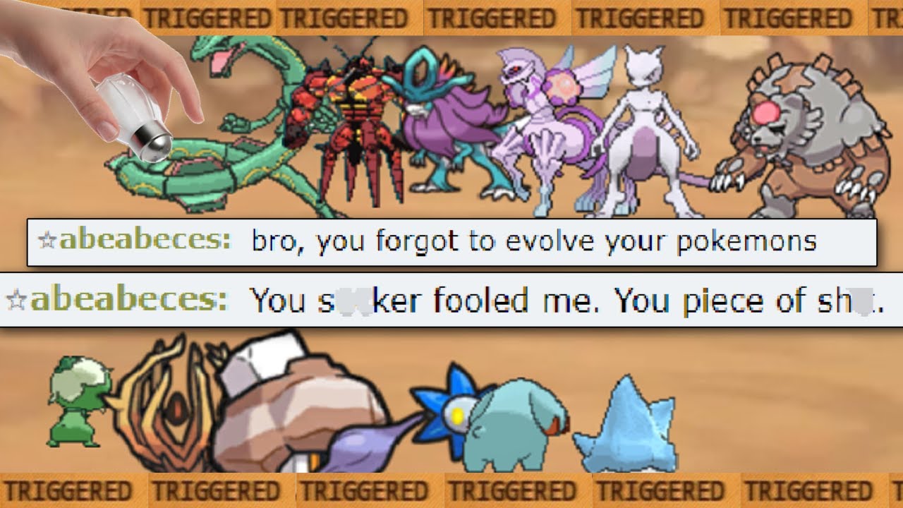 Salty Legendary Player Can't Beat My Level 1 Pokemon Team Pokemon ...
