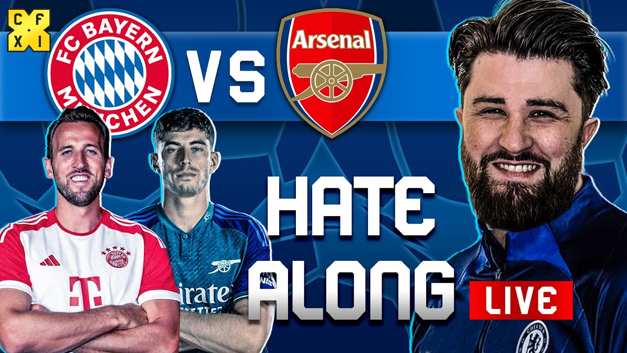 BAYERN vs ARSENAL LIVE Watch Along | UCL QUARTER FINAL 2ND LEG 2023/24 ...