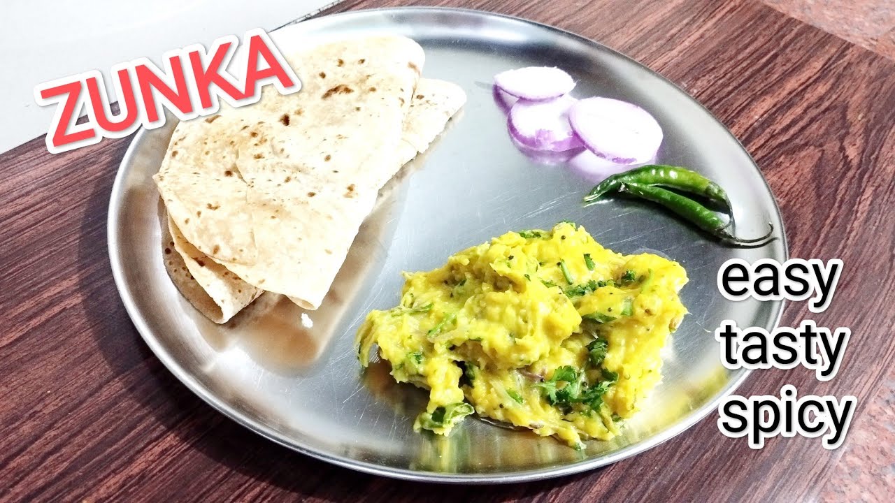 Zunka Pitla Recipe| Marathi Recipe Zunka| Kanda Zunka Recipe|Besan ...