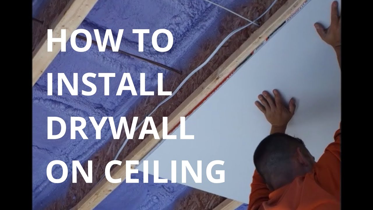 Installation of Drywall on a Ceiling of a Custom Home in Toronto - YouTube