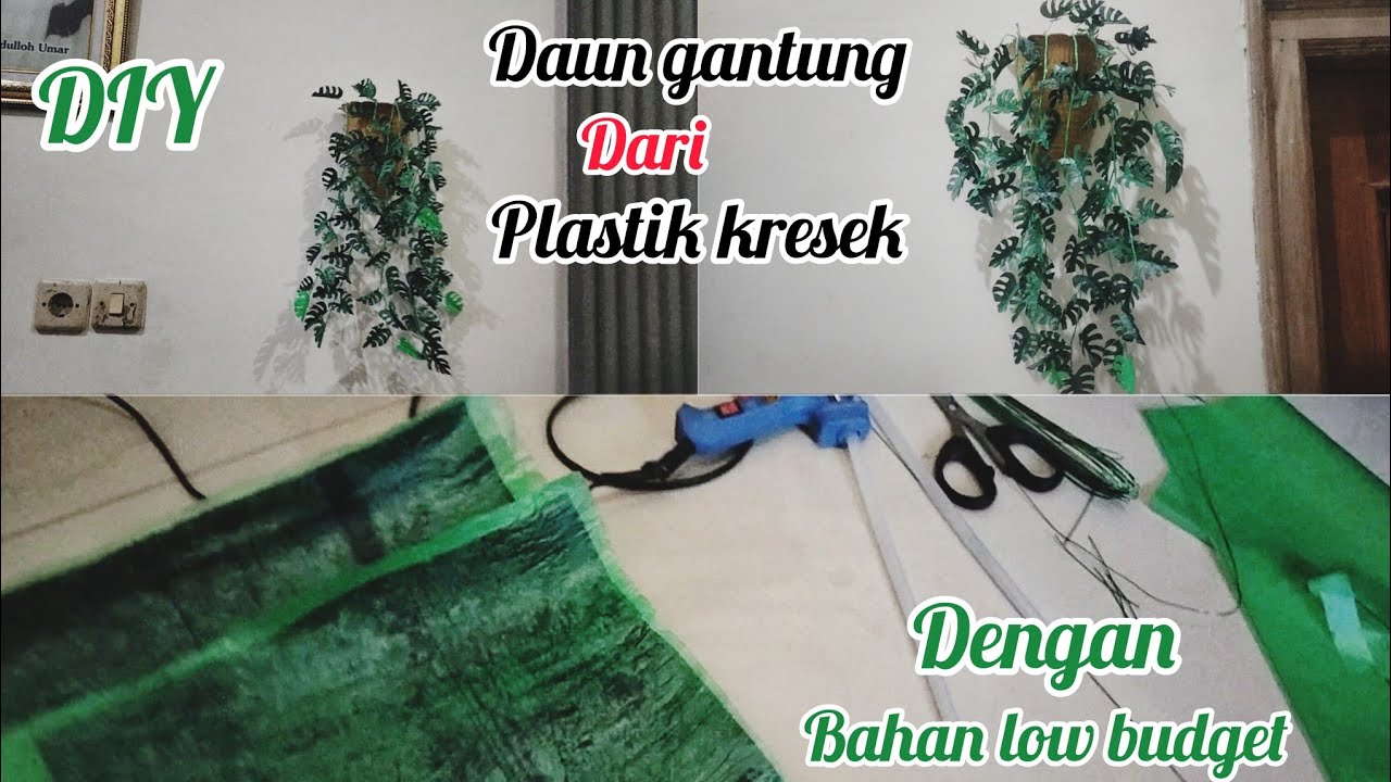 DIY DAUN GANTUNG AESTETIK DARI PLASTIK KRESEK | DAUR ULANG PLASTIK ...