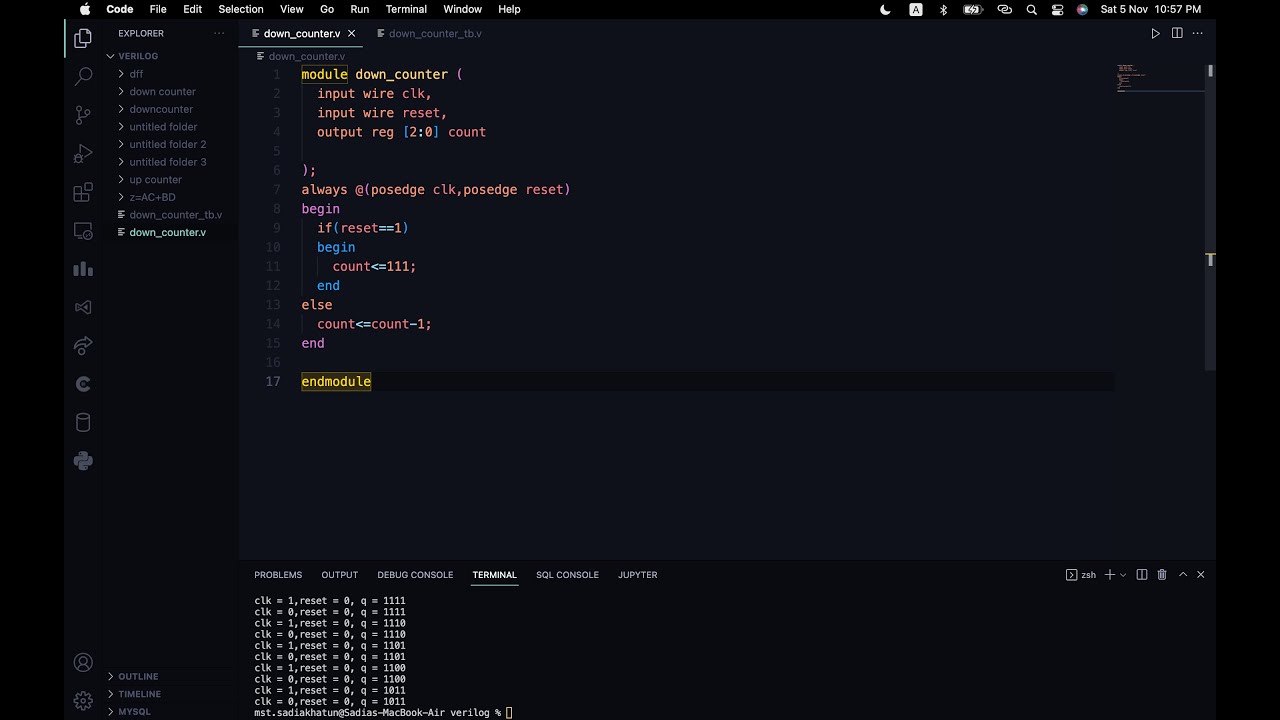 4 Bit Down Counter Using Module Hdl Verilog Code Wave Youtube 3675