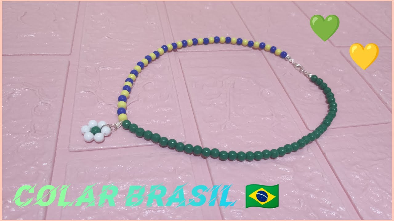 Diy🇧🇷Colar Brasil na Copa América 💚💛 Tutorial - YouTube