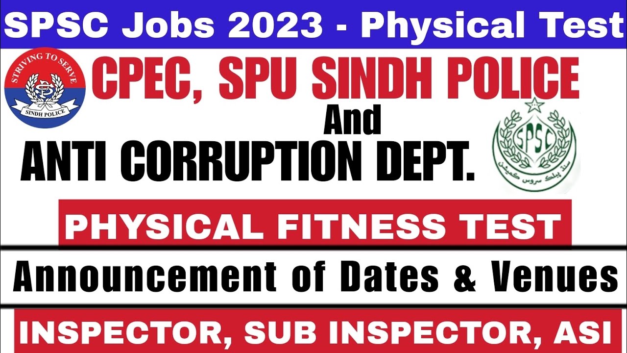 Sindh Police ASI Jobs 2023 | Physical Test Dates | SPSC Jobs 2023 ...