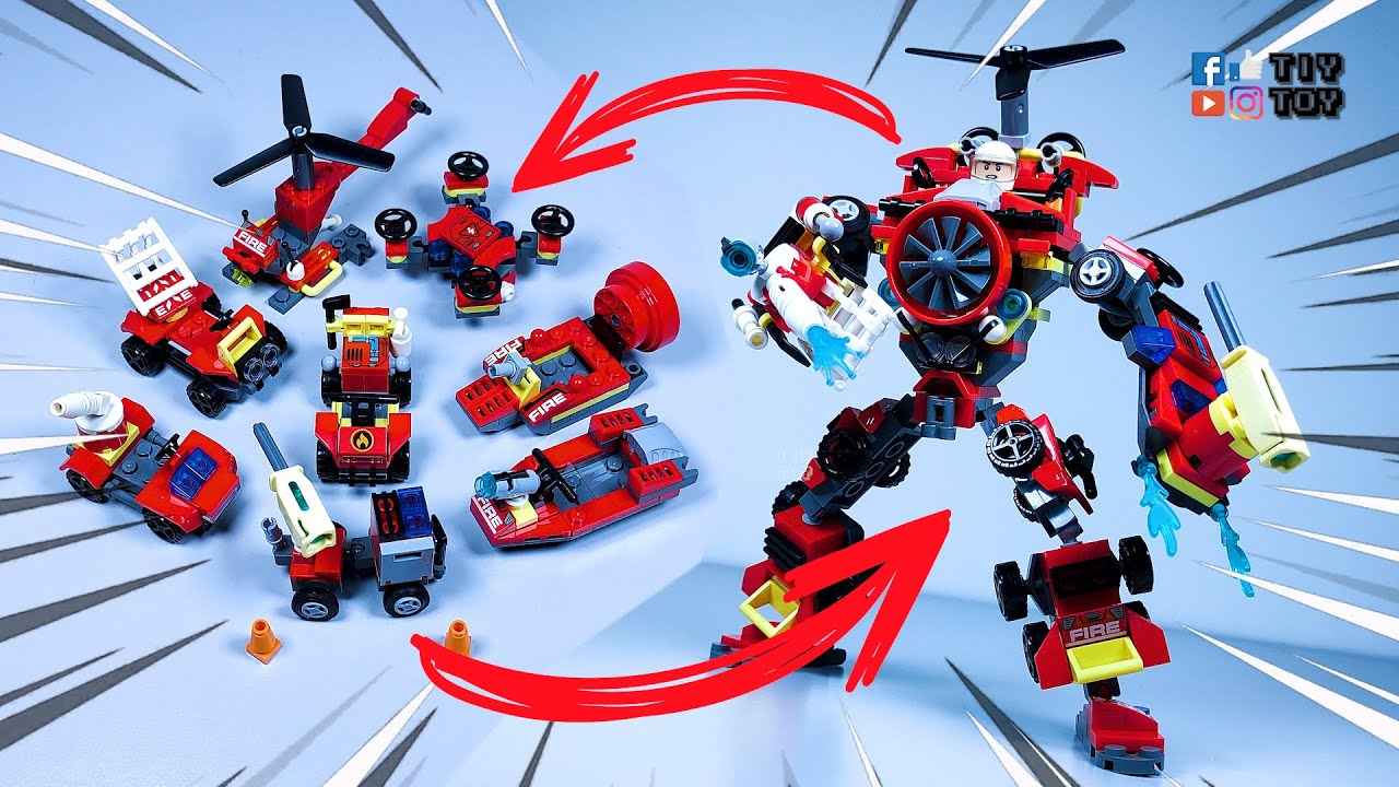 ⛔[FULL] How to Build LEGO City Fire Rescue Robot! Unofficial LEGO ...