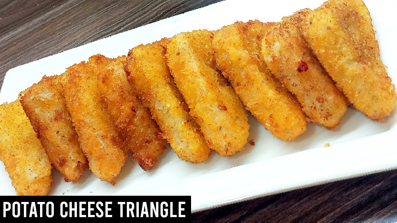 Triangle Potato Cheese Snacks Recipe | POTATO CHEESE TRIANGLES ...