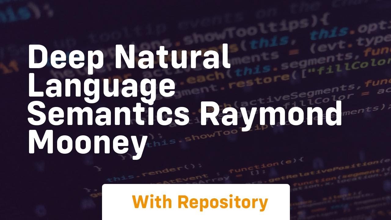 Deep natural language semantics raymond mooney - YouTube