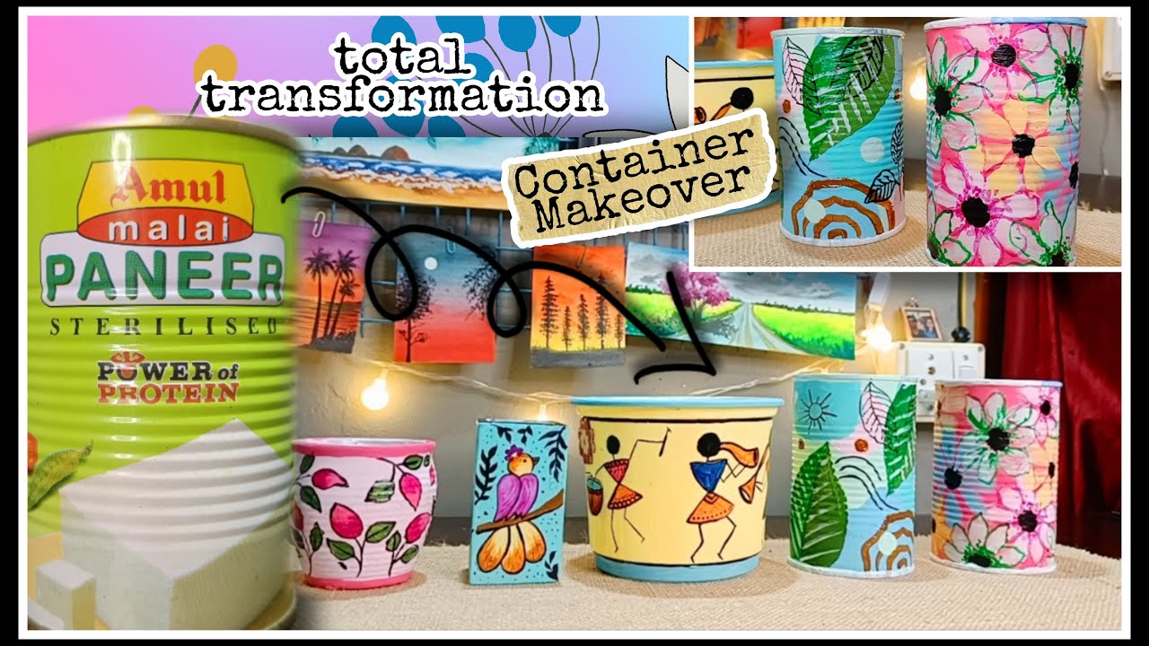 I Painted on Random Containers 🎨 - YouTube