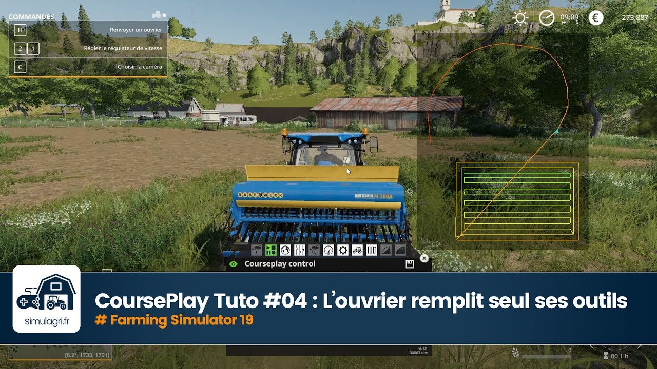 CoursePlay FS19 Tuto #04 : L'ouvrier remplit l'outil selon ses besoins ...